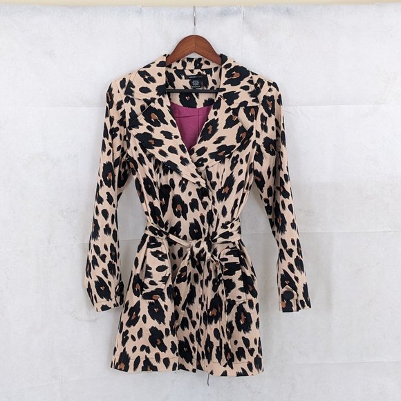 Robert Lewis | Jackets & Coats | Womens Animal Leopard Print Trench ...